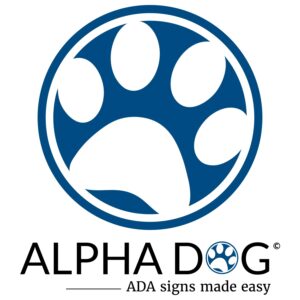 ALPHA DOG ADA SIGNS - Vertical Braille Exit Sign for Business, 8x2 Inch, ADA Compliant, ADA Exit Sign with Braille, Indoor or Outdoor, Easy Installation, Made in the USA, Black Exit Sign