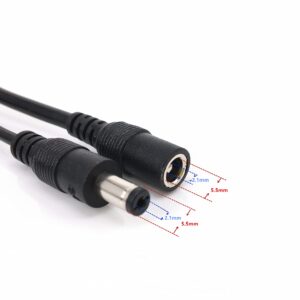 4pcs 3.28ft Black 5.5mm x 2.1mm DC Plug Extension Cable for Power Adapter 12v dc Extension 5.5mm x 2.1mm Extension