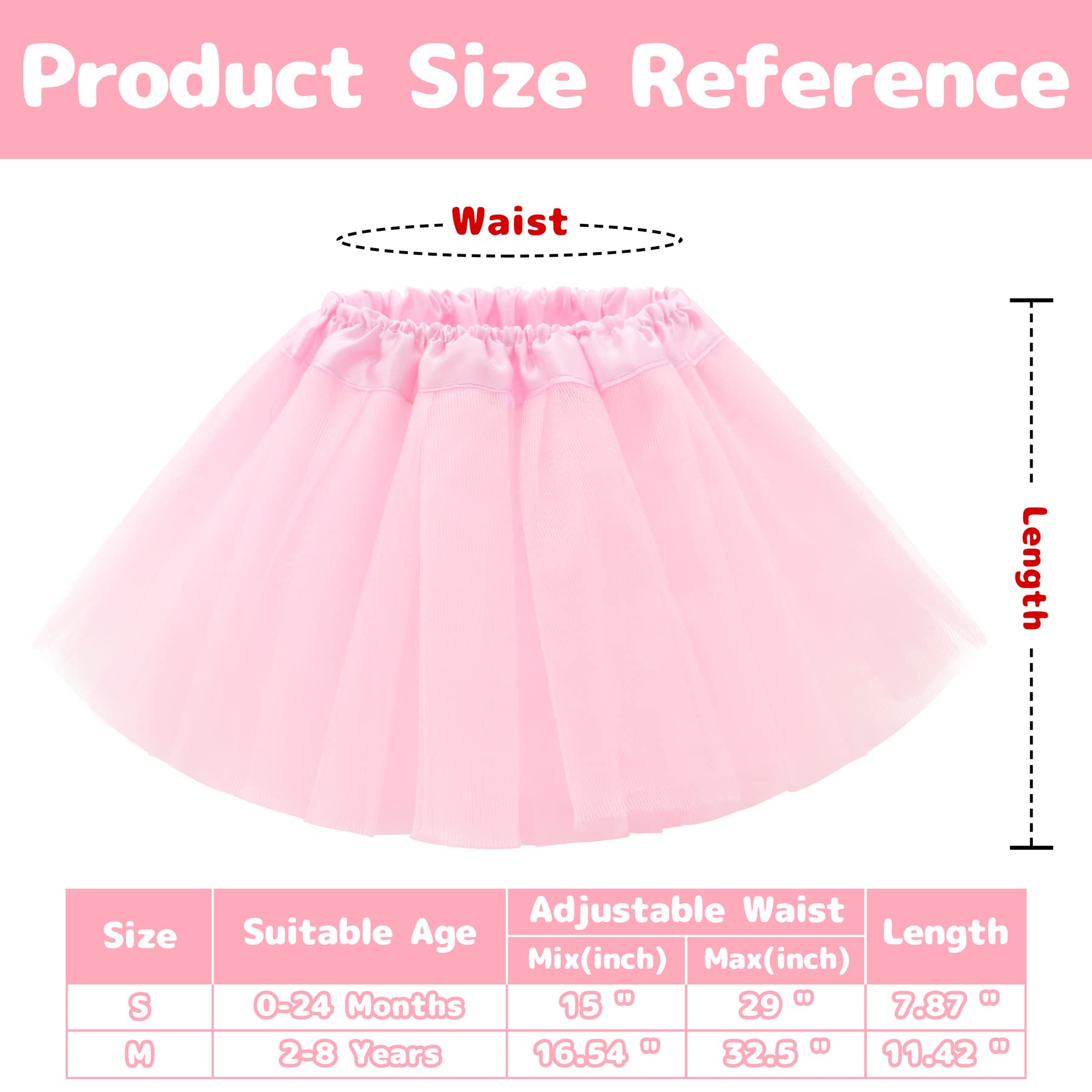 Olreco Toddler Tutu Pink Tutu Toddler Baby Tutu Skirt Infant Tutu for Toddler Girls Pink Tutu for Girls Pink Tutu for Baby Girl