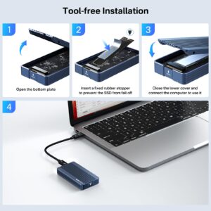 ACASIS 40Gbps M.2 NVMe SSD Enclosure, TBU 405 for M1 M2 Pro/Max, Compatible with USB4/3.2/3.1/3.0/2.0, Support SSD Size 2280 B+M M-Key