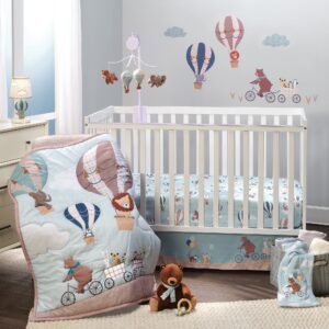 bedtime originals up up & away 3-piece animals/hot air balloon crib bedding set