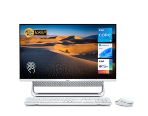 dell inspiron 5400 all-in-one desktop, 23.8" fhd touchscreen, intel core i5-1135g7, 16gb ram, 512gb ssd, webcam, hdmi, rj-45, wireless keyboard&mouse, wifi 6, windows 11 home, white