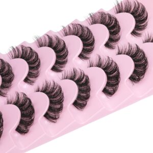 lashes natural look false eyelashes d curl 16mm lashes 3d wispy faux mink eyelashes with clear band fake eye lashes 7 pairs by goddvenus