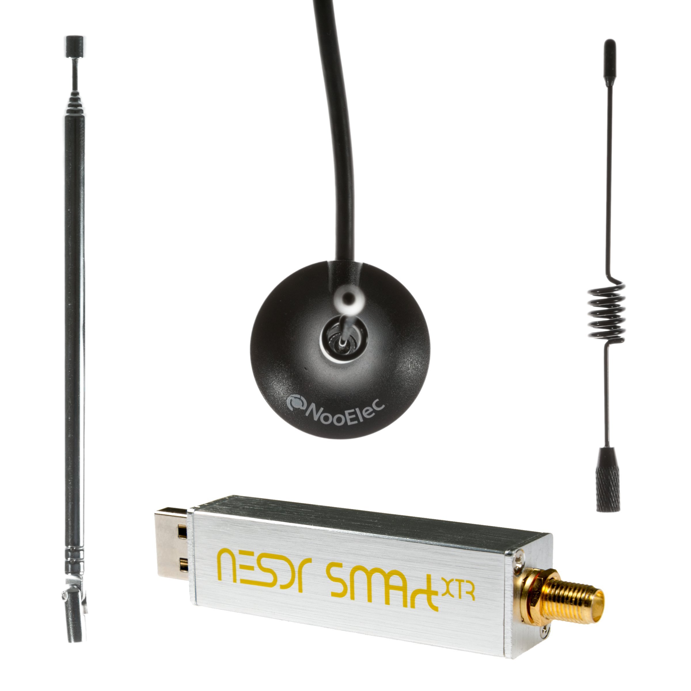 Nooelec NESDR Smart XTR v2 HF Bundle: 300Hz-2.3GHz Software Defined Radio Set for LF/HF/UHF/VHF. Includes NESDR Smart XTR v2 RTL-SDR, Ham It Up Plus v2 Upconverter, 3 Antennas, Balun, Adapters