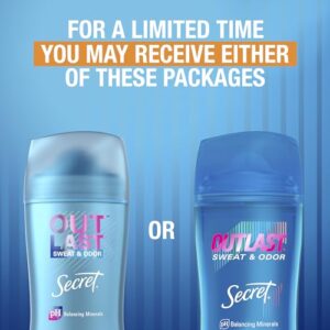 Secret Outlast Antiperspirant Deodorant for Women, Sweat & Odor Protection, PH Balancing Minerals, Clear Gel, Shower Fresh Scent, 2.6 oz