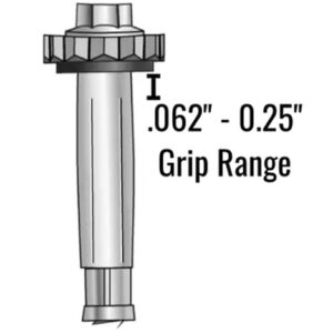 Elco EJZ100 / DFSEZJ100 Fab-Lok Fastener Carbon Steel Screw .062"-.250" Grip - 200 Pieces