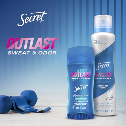 Secret Outlast Antiperspirant Deodorant for Women, Sweat & Odor Protection, PH Balancing Minerals, Clear Gel, Shower Fresh Scent, 2.6 oz