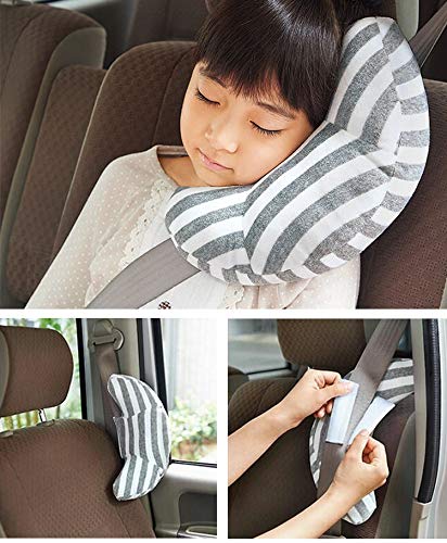 Kids Car Travel Pillow Car Seat Belt Pillow Cute Plush Headrest Cushion Neck Pillow Safety Strap Cover Universal Fit