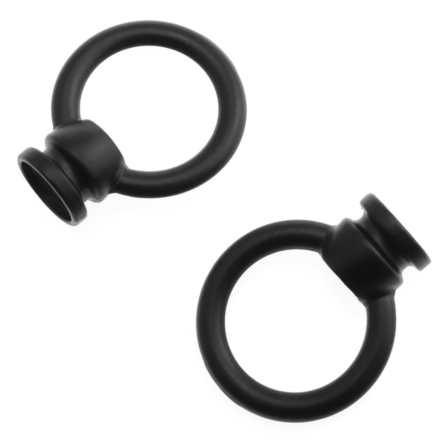 E-outstanding 2pcs 36x43mm M10 Thread Ring Shape Female Loop Eye Nut Hardware Ring Shaped Eye Bolt for Hanging Lamp Chandelier, Black