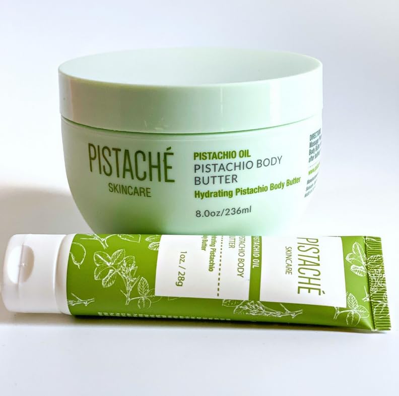 Pistaché Skincare Pistachio Oil Whipped Body Butter Cream Moisturizer (a.k.a The Boyfriend Body Butter) Trio Travel Packet Set + Hydrates Dry Skin and Nourishes + Vitamin E + Antioxidant Protection,