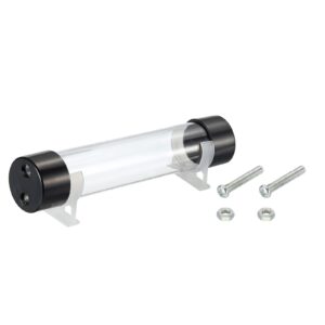 meccanixity cylindrical water cooling tank g1/4" dia 50mm length 240mm clear for pc water cooling system reservoir with acrylic and pom