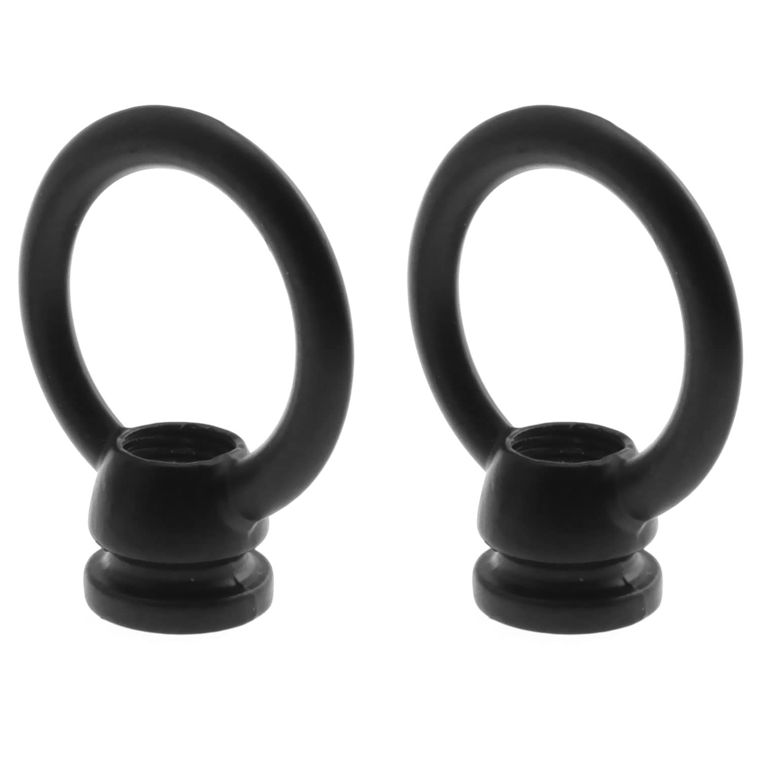 E-outstanding 2pcs 36x43mm M10 Thread Ring Shape Female Loop Eye Nut Hardware Ring Shaped Eye Bolt for Hanging Lamp Chandelier, Black