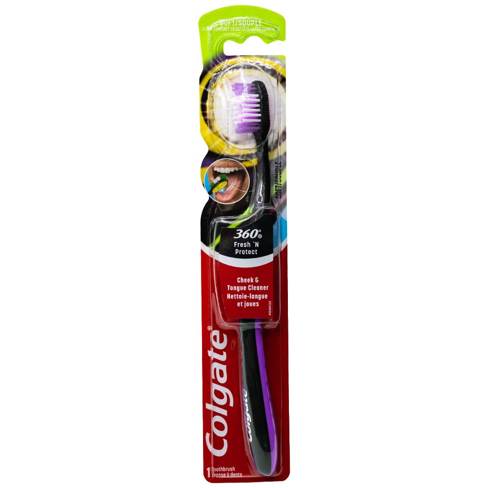 Colgate 360 Fresh N' Protect Toothbrush, Ultra Compact, Soft (Colors May Vary) - 1 Count