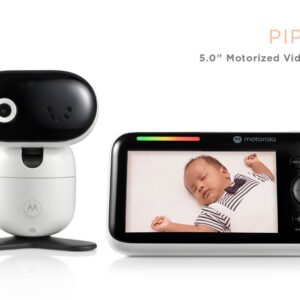 Motorola Baby PIP1610 HD - 5" Motorized Video Baby Monitor w/Camera, Wall Mount, 1000ft Range, Two-Way Audio, Room Temperature Monitoring - Private Connection (No Wi-Fi, Does Not Use App)