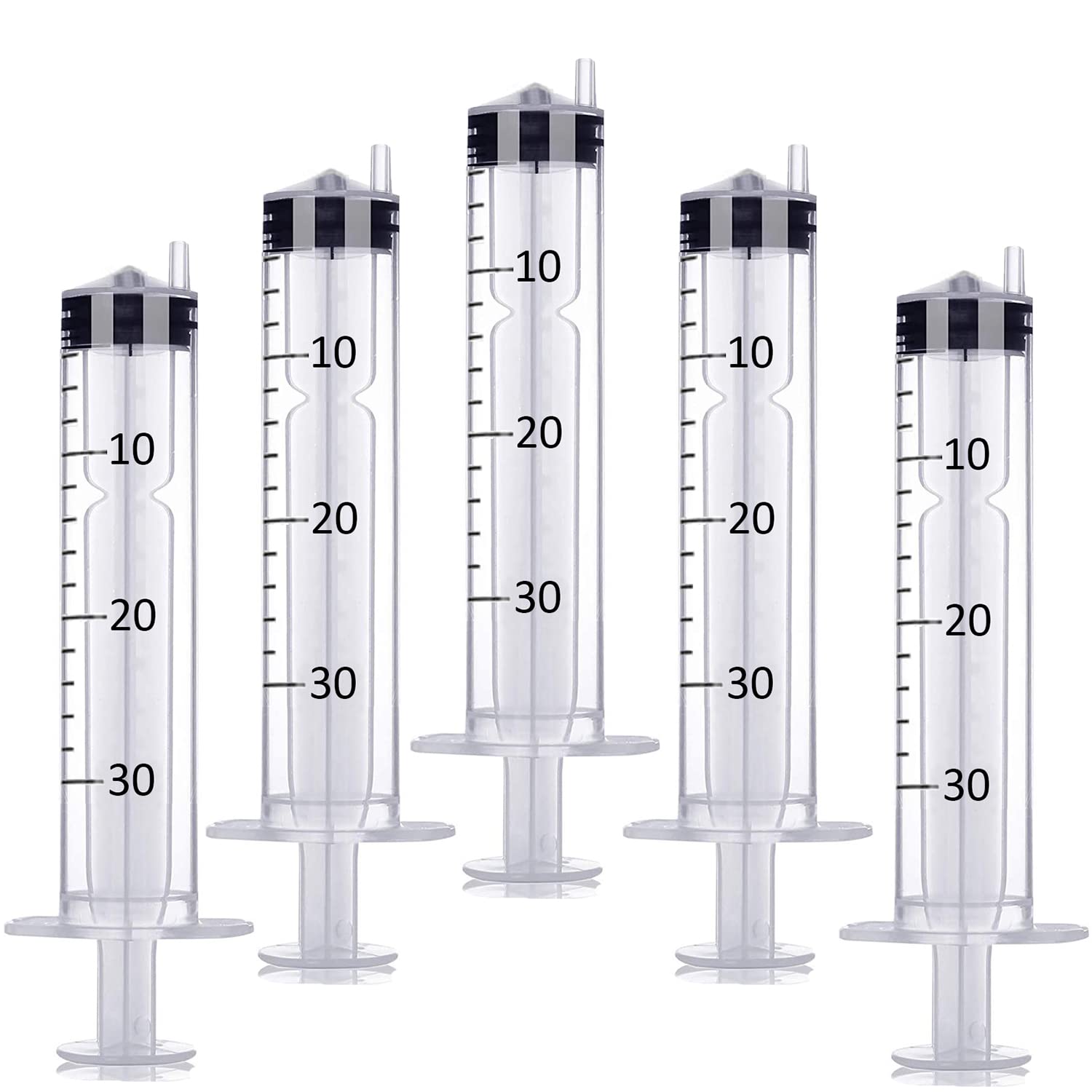 5 Pack 30ml Large Plastic Syringe, Syringe for Liquid, Oral, Scientific Labs, Measurement, Feeding Pets, Glue or Oil or Fluid Applicator, Individual Packaged (30 ML)