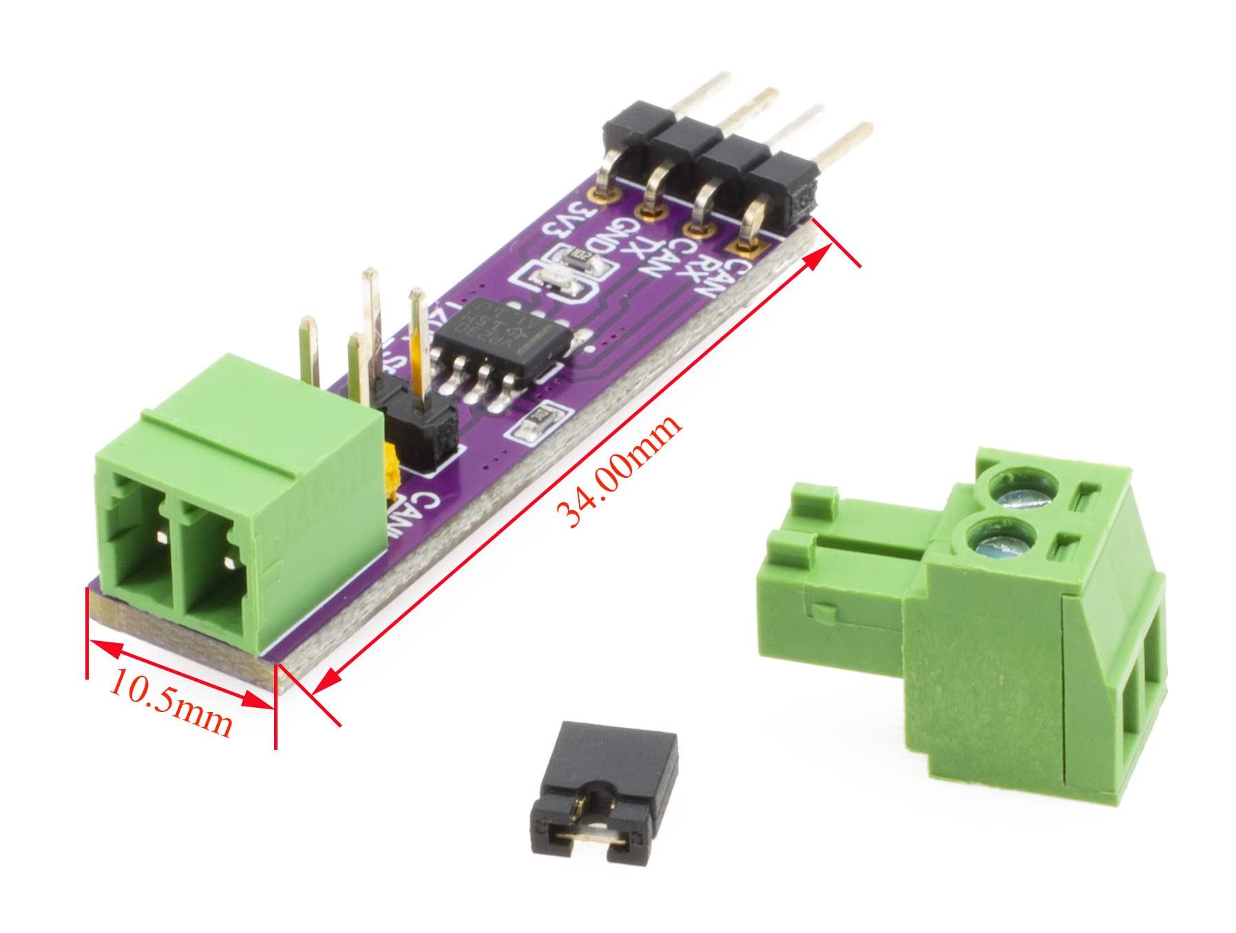 XICOOLEE CAN HAT SN65HVD230 can-Bus transceiver Module Stably Long-Distance Communication Functions Communication Module Single Channel