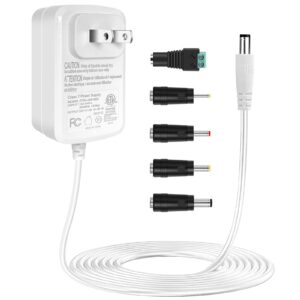 tkdy 24v 1a power supply cord white, 110-240v ac to 24vdc 24w class 2 adapter, dc24v switching charger for 24 volt 1.0a 1000ma 0.75a 750ma 0.5a 500ma diffuser humidifier led light.