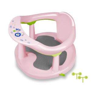 baby bath seat for babies 6 months & up/integrated non-slip mat/infant bath seat ring for sitting up in the tub with suction cups (inapplicable to textured tub)