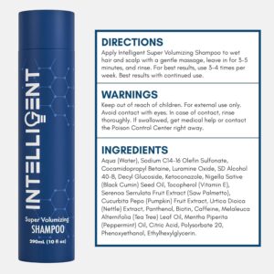 Intelligent Super Volumizing Hair Loss Shampoo - Strengthens Weakened Hair and Maximizes Volume | 10 fl oz (290 ml)