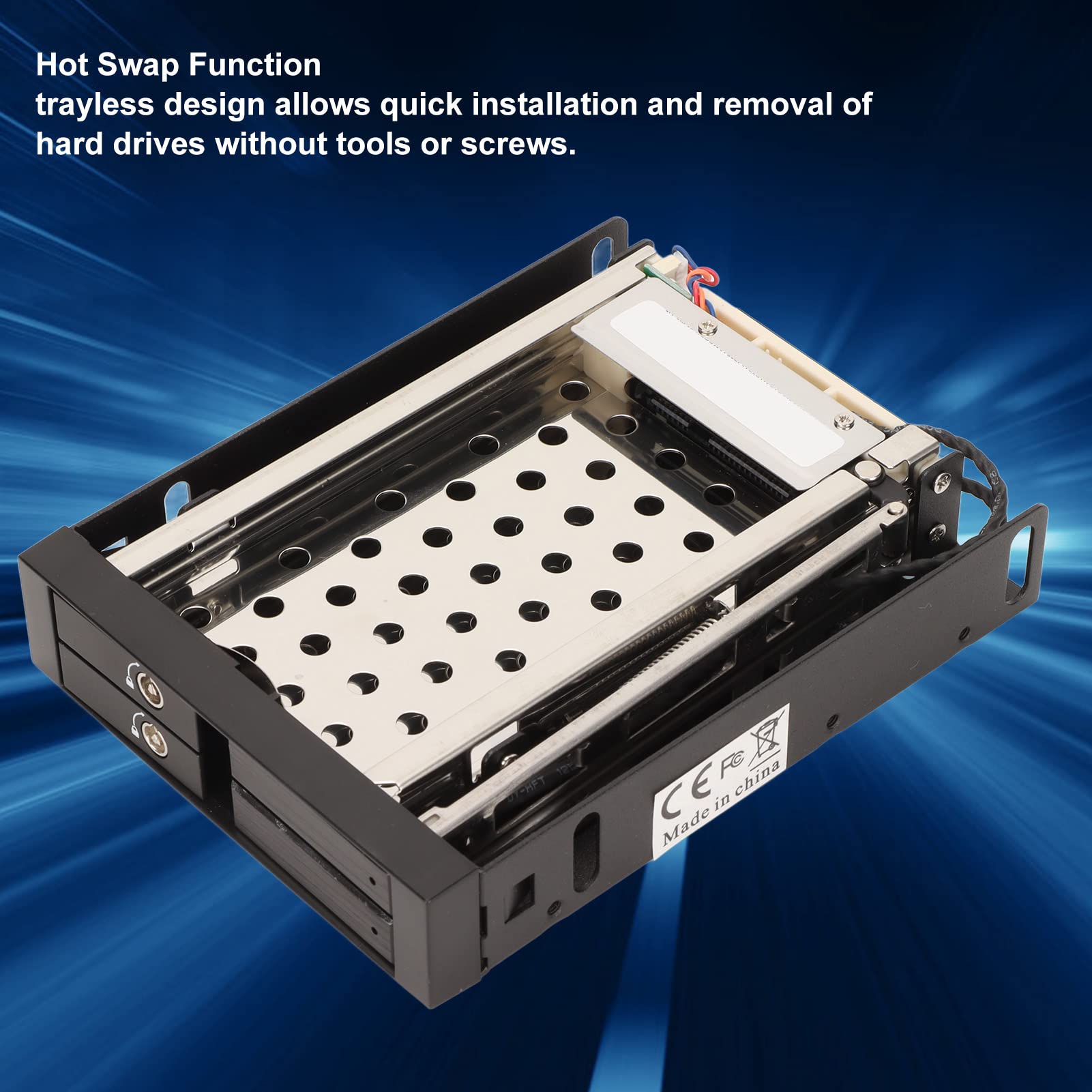 2.5inch Internal SATA Hard Drive Rack, 6Gbps Hot Swap Mobile Rack Cage for 2.5” SSD/HDD,Internal SATA I/II/III Tray Hard Drive Backplane Enclosure