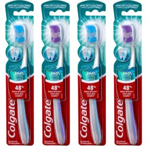 colgate 360 enamel health sensitive toothbrush, compact head, extra soft (colors vary) - pack of 44