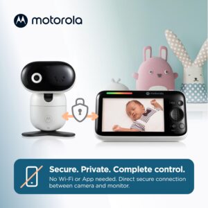 Motorola Baby PIP1610 HD - 5" Motorized Video Baby Monitor w/Camera, Wall Mount, 1000ft Range, Two-Way Audio, Room Temperature Monitoring - Private Connection (No Wi-Fi, Does Not Use App)