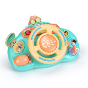 caterbee baby turn and learn driver steering wheel toys (blue)