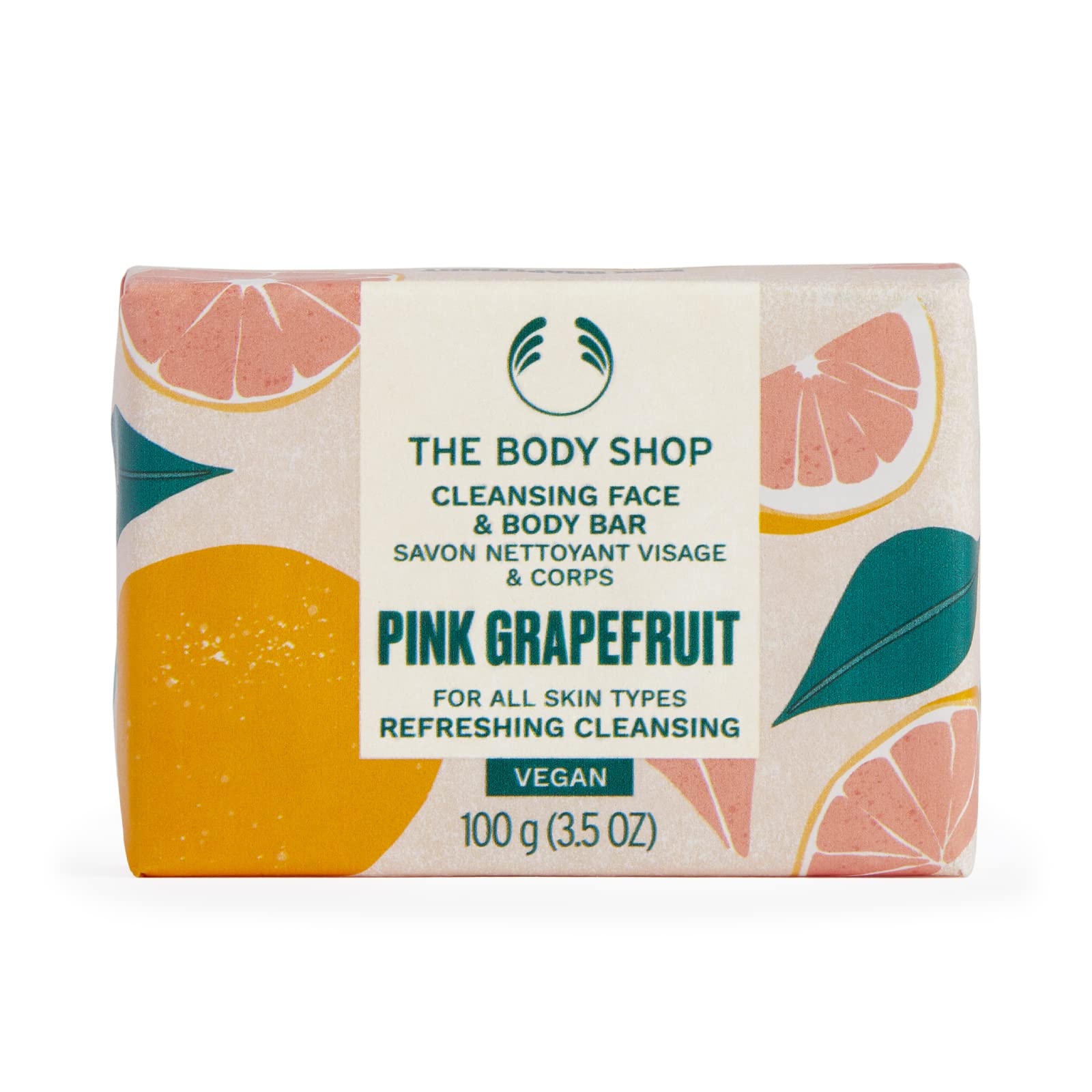 The Body Shop Pink Grapefruit Cleansing Face & Body Bar – For Silky Soft Skin – Vegan – 3.5oz