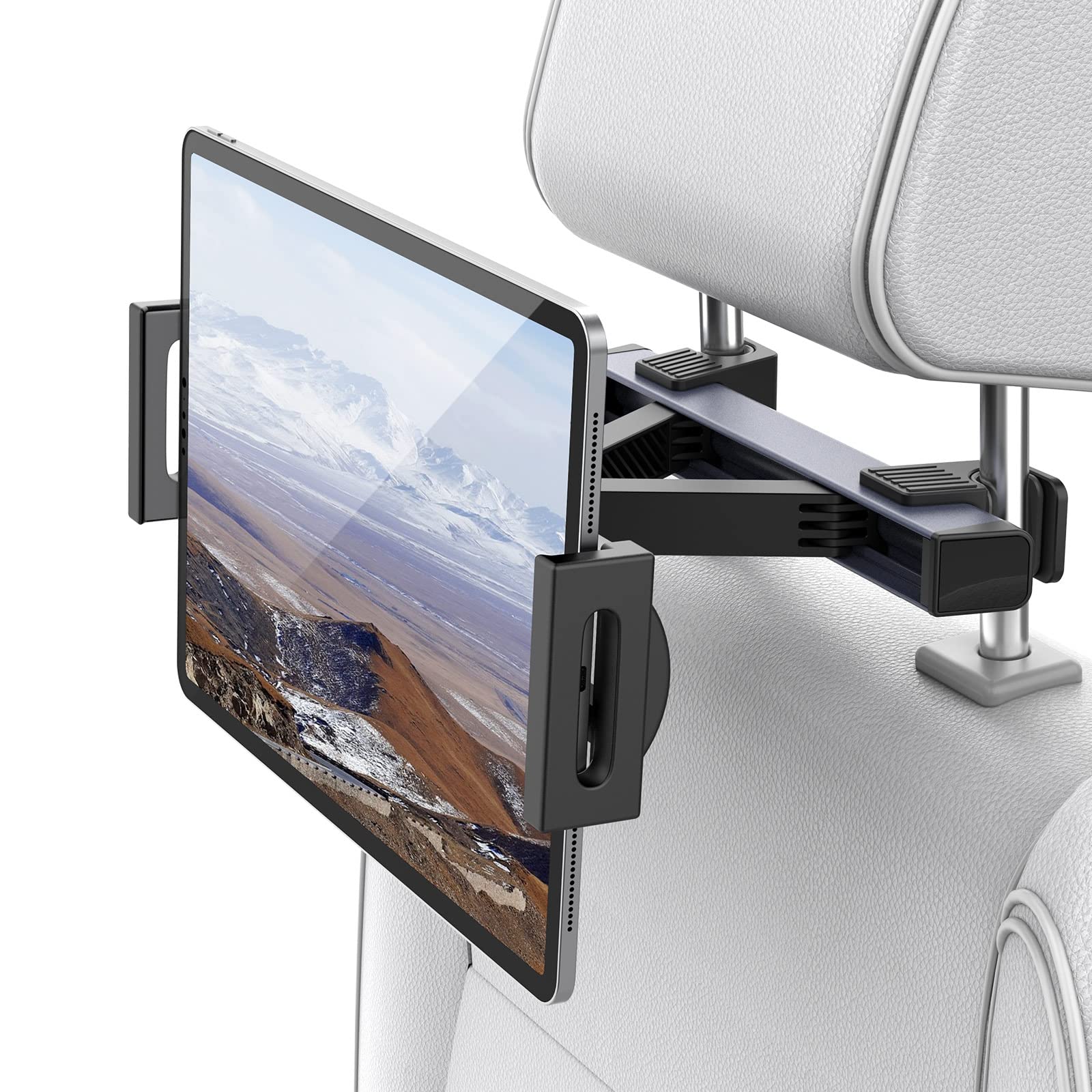 Klsniur Car Headrest Mount/Tablet Holder Car Backseat Seat Mount/Tablet Headrest Holder Universal 360° Rotate Adjustable for All 4.7"-12.9" Tablet iPad/Pro/Air/Mini,Kindle,Phone,Other Devices