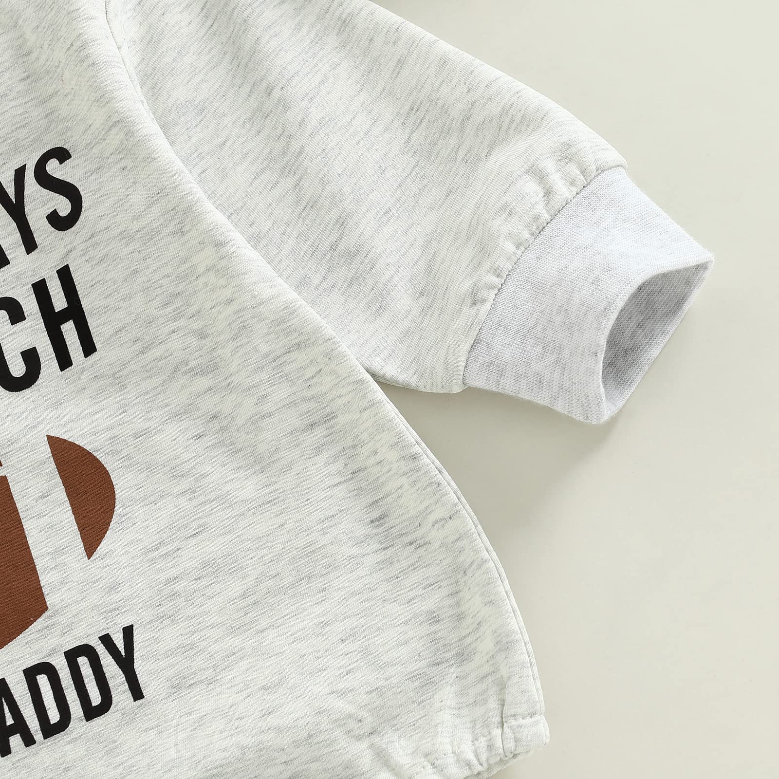 Omkzanbi Funny Onesie for Baby Boy Girl Sweatshirt Romper Long Sleeve Infant Letter Bodysuit Jumpsuit Newborn Fall Clothes (On Sundays We Watch Football with Daddy, 0-3 Months)