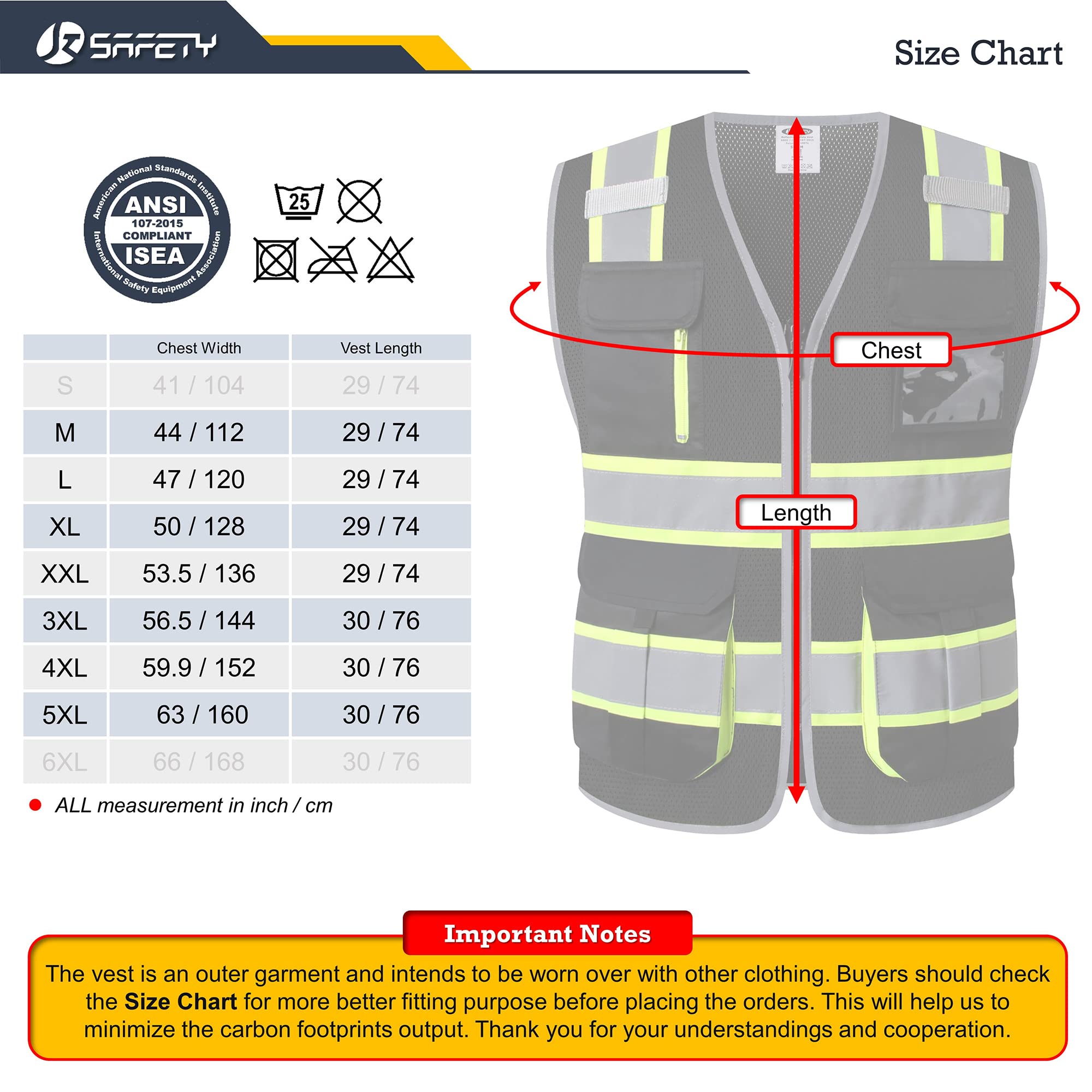 JKSafety 9 Pockets Hi-Vis Mesh Safety Vest for men and women | Chaleco reflectante de seguridad | Zipper Front | Multiple Pockets | Class 1 (140-Black L)