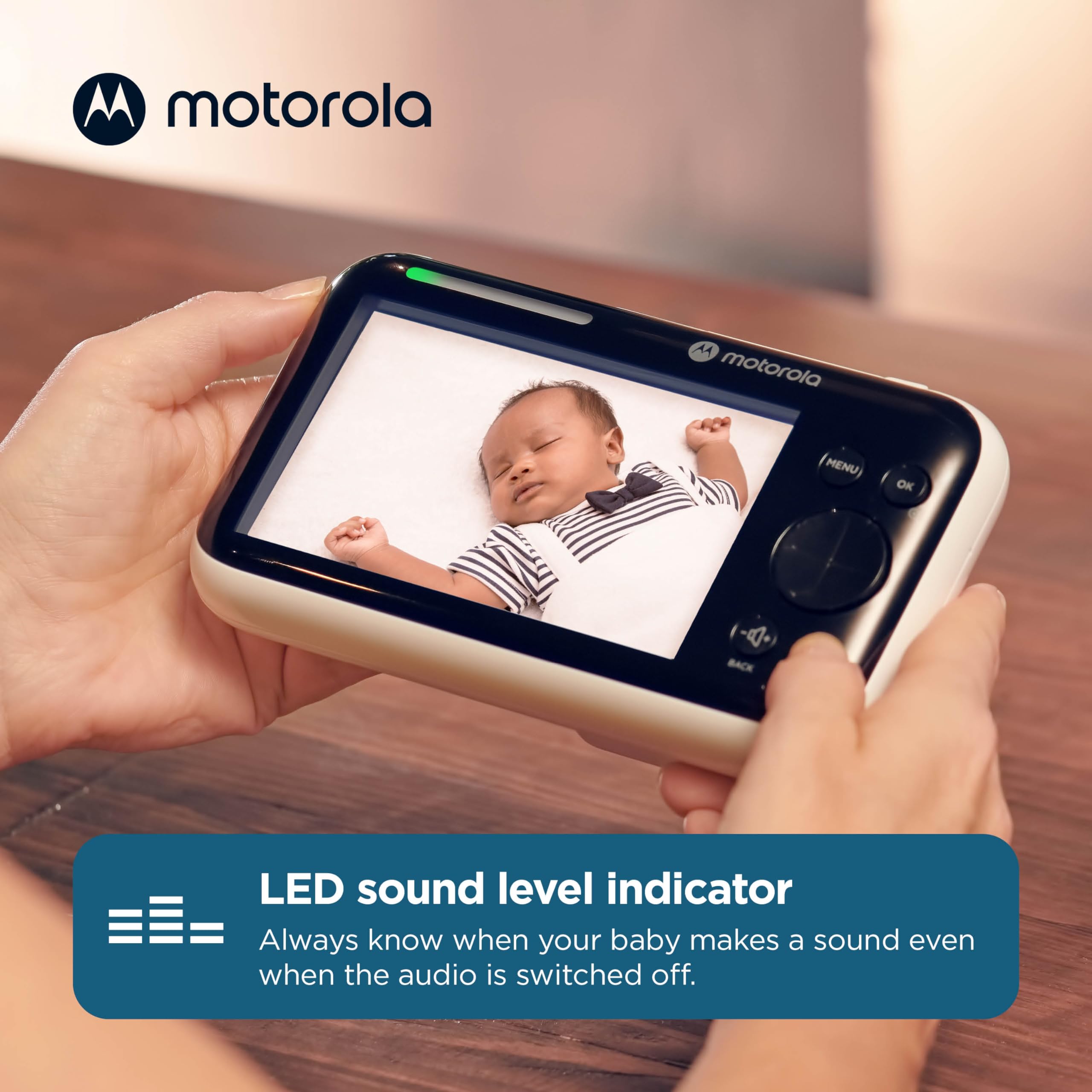 Motorola Baby PIP1610 HD - 5" Motorized Video Baby Monitor w/Camera, Wall Mount, 1000ft Range, Two-Way Audio, Room Temperature Monitoring - Private Connection (No Wi-Fi, Does Not Use App)