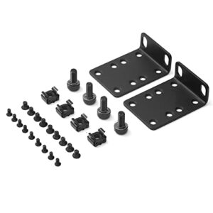 phyinlan rack mount kit 19 inch large compatibility rack ears for 17.3" wide cisco, d-link, dell powerconnect, hp v1910, linksys, and netgear switches