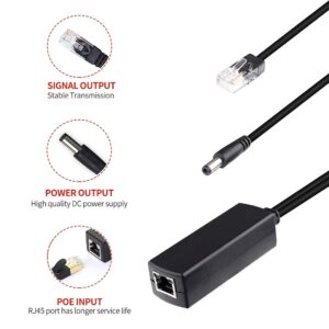 PCUORLEORS PoE Splitter 48V to 12V, 2A with IEEE 802.3af/at Standard Compliant 10/100Mbps Power Over Ethernet Splitter Adapter for Security Camera CCTV Surveillance DC Plug Cable (2Pack)