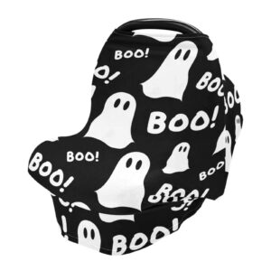 halloween ghosts boo baby car seat covers holiday spooky carseat canopy soft infant stroller cover nursing breastfeeding covers for girls boys newborn fit summer spring autumn