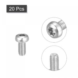 uxcell M3x6mm Torx Security Machine Screws, 20pcs 316 Stainless Steel Pan Head Tamper Proof Screw Fasteners Bolts