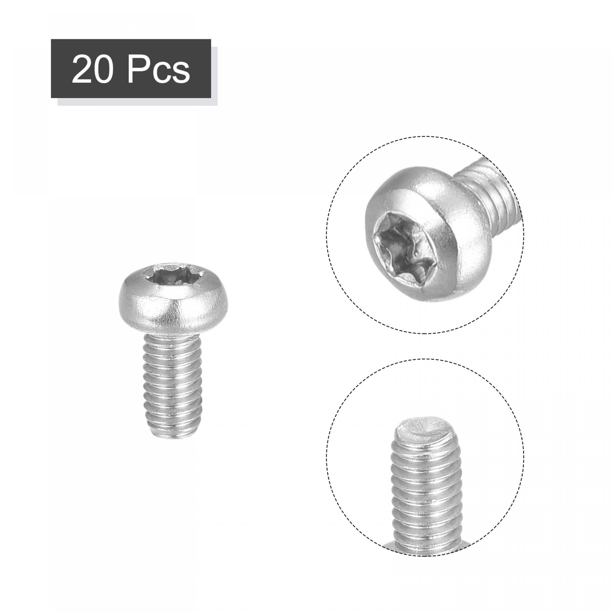 uxcell M3x6mm Torx Security Machine Screws, 20pcs 316 Stainless Steel Pan Head Tamper Proof Screw Fasteners Bolts