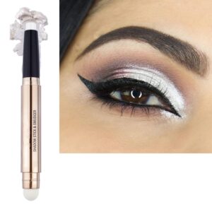 white eyeshadow stick eyeliner makeup cream shimmer smooth glitter eyeshadow pencil base primer hypoallergenic waterproof long lasting eye shadow highlighter stick multi-dimensional eyes look 01