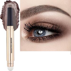 twlbxmg cocoa brown eyeshadow stick cream shimmer smooth eyeshadow pencil hypoallergenic natural waterproof long lasting eye shadow eyeliner pen（cocoa brown shimmer # 07）