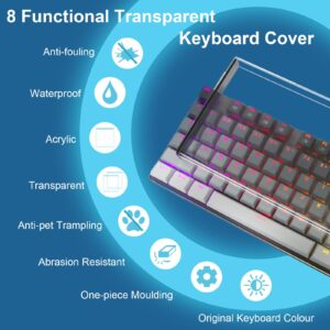 Desing Wish Keyboard Cover for Redragon K552, Water Resistant Half-Covered Acrylic Lid Anti Dust & Anti Hitting Keyboard Cover Compatible with Redragon K552 Mechanical Gaming Keyboard (87 Keys)