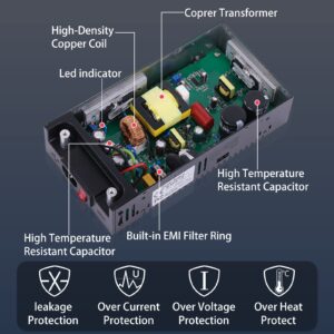 DC 12V 50A 600W Power Supply Switch 110V/220 AC to 12V DC Converter PSU SMPS Adapter Adjustable Universal Transformer for RV, Radio/Car Stereos, LED Strip, CCTV, Computer Project, 3D Printer