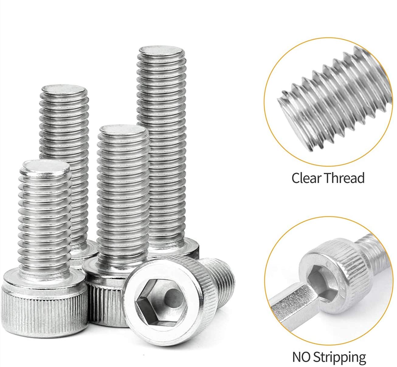 Elantek 160Pcs Metric M4 304-Stainless Steel Hex Socket Head Cap Screws Nuts Assortment Kit- M4 x 6mm/ 8mm/ 10mm/ 12mm/ 14mm/ 16mm/ 18mm/ 20mm