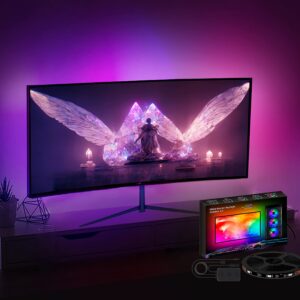 Immersion Monitor Backlight, Color Synchronized with The Screen, Ambient Lighting for Bedroom and Gaming Room, Gaming Lights fits 17-20 inch Monitors