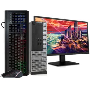 dell optiplex 3020 small desktop computer (sff) | quad core intel i5 (3.20ghz) | 8gb ddr3 ram | 500gb hdd hard disk drive | windows 10 pro | rgb mouse + keyboard (renewed)