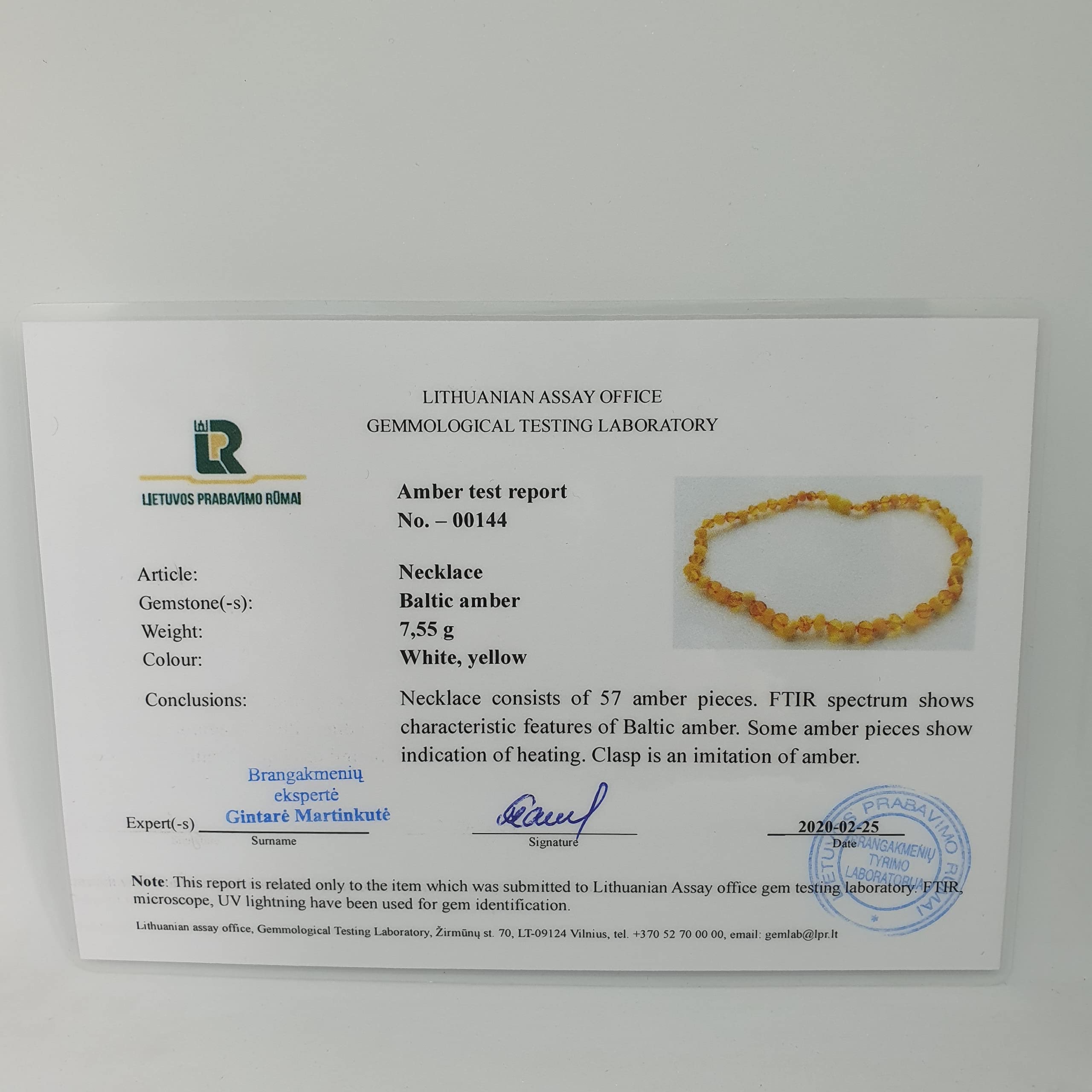 Genuine Amber Anklet From Baltic Sea Made with Unpolished Cherry & Shell Pearl 24 cm (9.4 Inches).