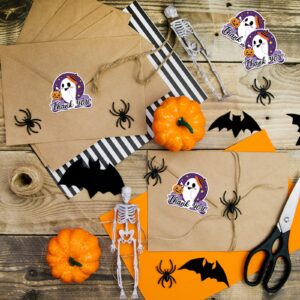 Whaline 225Pcs Halloween Stickers Funny Small Business Thank You Stickers Halloween Cute Ghost Stickers for Halloween Envelopes Sealing Goodie Treat Bags Party Gift Favors Box Cards Decoration