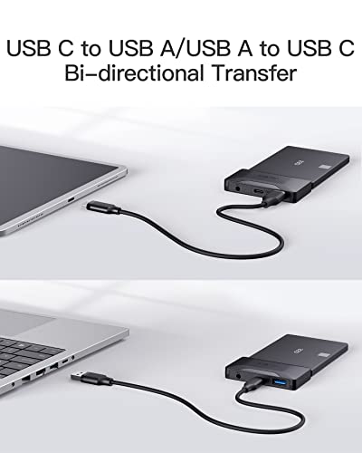 Inateck SATA to USB 3.2 Gen 2 Adapter, Hard Drive Adapter Cable for 2.5/3.5 Inch SSD/HDD, 12V/2A Power Adapter Included, Bi-Directional Transfer