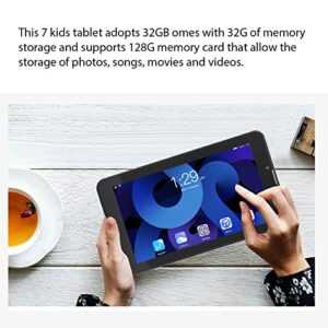 Toddler Tablet, Kids Tablet 3500mAh Battery 7 Inch 1280x800IPS 32GB Memory Storage Octa Core for Game US Plug