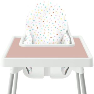 kalovin high chair placemat for ikea antilop baby high chair, silicone placemats, high chair tray finger foods placemat for babies, toddlers (blush)