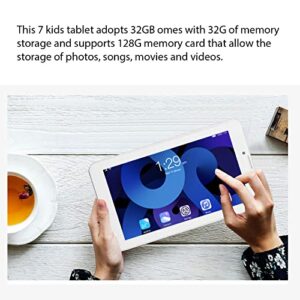 Toddler Tablet, Kids Tablet 3500mAh Battery 7 Inch 1280x800IPS 32GB Memory Storage Octa Core for Game US Plug